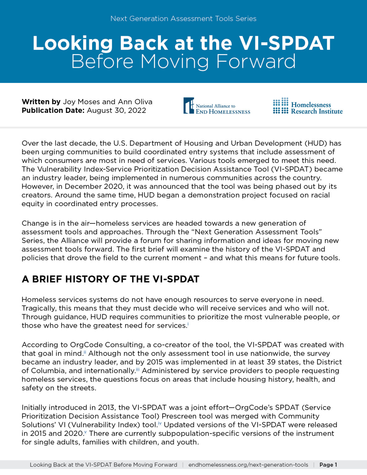 Next Generation Assessment Tools Series - National Alliance to End ...